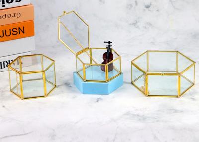 China Hexagonal jewelry cover box glass artifact Wedding Decoration storage box gift Yiwu wholesale flower greenhouse for sale