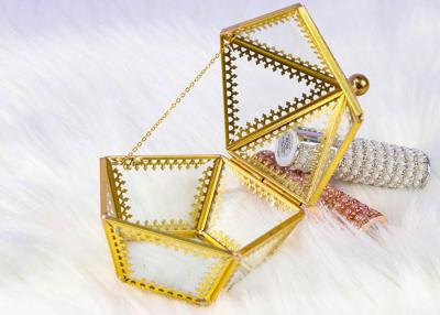 China Five side Clamshell Copper Edge Glass artifact Jewelry cosmetics gift package Storage box Yiwu wholesale for sale