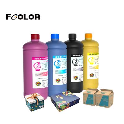 China FCOLOR Corrugated Board Packaging Ink Box Cardboard Kraft Paper Dye Ink for epson I3200 4720 S3200 Printer for sale