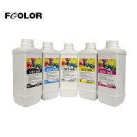 China Fcolor 1000ML Tinta CMYK Whiter for DTF Transfer Pigment DTF Print Textile Ink for Epson I3200 L1800 XP600 1400 DTF Printer for sale