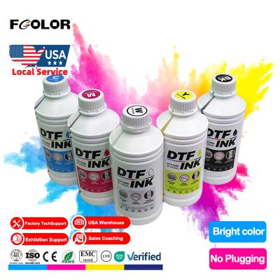 China FCOLOR High Quality Manufacturer No Clog DTF Pet Film Pigment White DTF Ink 1000ml for Epson I3200 4720 L1800 XP600 L8058 L8050 for sale
