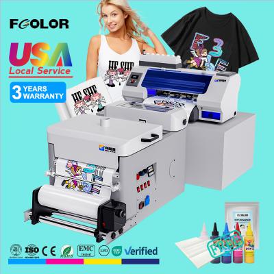 China FCOLOR 7 Colors XP600 Dual Head T-Shirt Printing Machine 30cm A3 DTF Printer with Powder Shaker and Dryer for sale