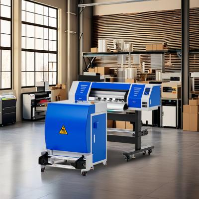 China FCOLOR 24inch DTF Tshirt Printer 2 Head Automatic Powder Recycling Heat Transfer Paper Film Machine for T-Shirts for sale