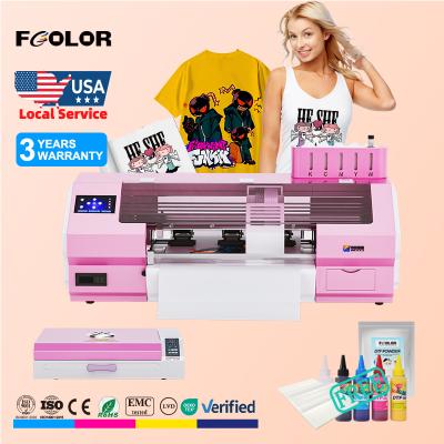 China FCOLOR New Arrivals Customize Pink A3 XP600 Dtf Printer Automatic DTF Pink Printing Machine Clothes DTF Printer for T Shirt for sale