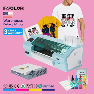 China FCOLOR Hot Sell A3 35cm PET Film DTF Transfer Printer Shirt Single Xp600 Print Printing Machine DTF Printer for T-shirt Cloth for sale