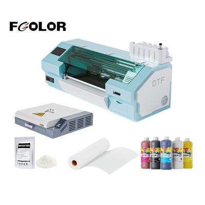 China FCOLOR Dtf Printer Any Fabric Printing Single Xp600 A2 A3 Dtf Printer Printing Machine 60cm Printer with Shaker Powder Machine for sale