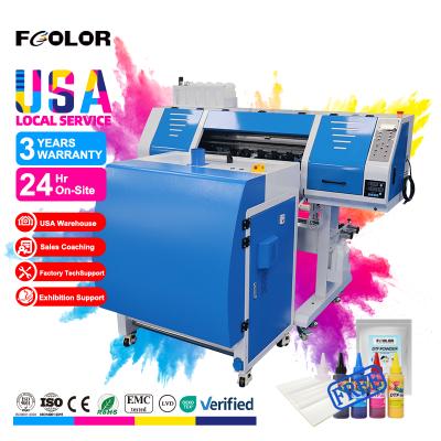 China FCOLOR A1 DTF Printer 60cm 24 Inch 2Pcs I3200 XP600 I1600 Heads Need with Powder Shaker Roll to Roll Printer for Tshirt Printing for sale