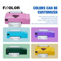 China FCOLOR Color logo Customize XP600 Roll DTF Printer T-Shirts Textiles Garments Automatic Printing Machine A3 pink Dtf Printer for sale