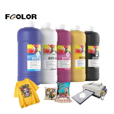 China Fcolor High Quality Wholesale CMYK White Color 1000ML DTF Pigment Ink for Digital T-Shirt Transfer Printing for sale