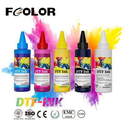 China FCOLOR 100ML DTF High Quality White Ink for Epson DTF Paint Printed on DTF Transfer Pet Film for L1800 L805 L1390 Xp600 Printer for sale