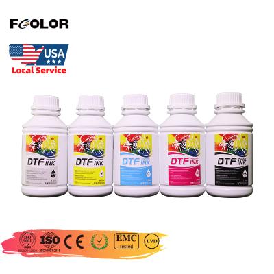 China FCOLOR Manufacturer 500ML High Quality Heat Transfer White Tinta DTF for Epson XP600 I3200 4720 L1800 L8050 Dtf Printer Ink for sale