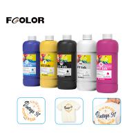 China FCOLOR 1000ml DTF Ink Cmyk LM LC W Pigment Water Based Dtf Ink for Digital Printing Compatible with 8550 Printer Ciss Ink System for sale