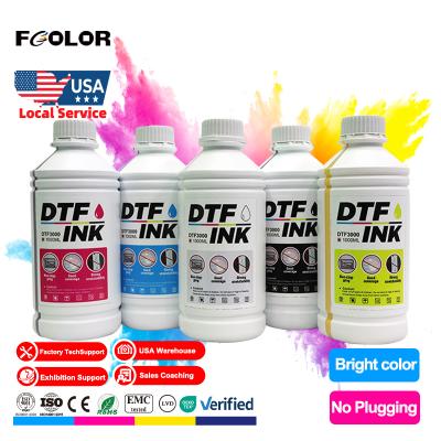 China FCOLOR for DTF for Ink for I3200 Print Head 1000ml CMYK and White Pigment for DTF PET FILM Printer for Ink for Transfer Printing for sale
