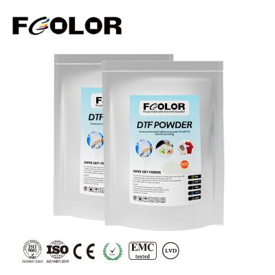 China FCOLOR PET Transfer Film Hot Melt White DTF Powder Adhesive Glue For T Shirt Printing for sale