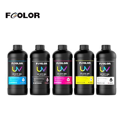 China FCOLOR One-Stop Solution Fcolor LED Curable UV Varnish Ink for Epson I3200 UV Printing on TPU Leather for sale