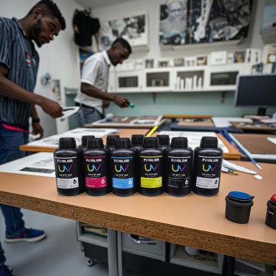 China FCOLOR 500ML Uv Led for Uv Ink UV Inks Soft epson I3200 Inks for I3200U1 XP600  and Flatbed Printer for sale