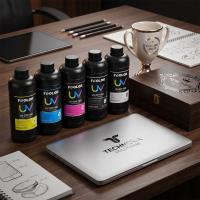 China FCOLOR Odorless UV DTF Ink Set CMYK W Varnish for Epson I3200 XP600 I1600 Printer Crystal Sticker Transfer Film Printing 1000ml for sale