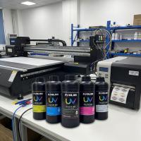 China FCOLOR Odorless UV DTF Ink Set CMYK W Varnish for Epson I3200 XP600 I1600 Printer Crystal Sticker Transfer Film Printing 1000ml for sale