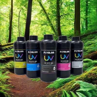 China Fcolor Non-Toxic Formula 500ML UV DTF Textile Ink for 3D UV DTF Textile Faux Embroidery Puff Printer Machine for sale