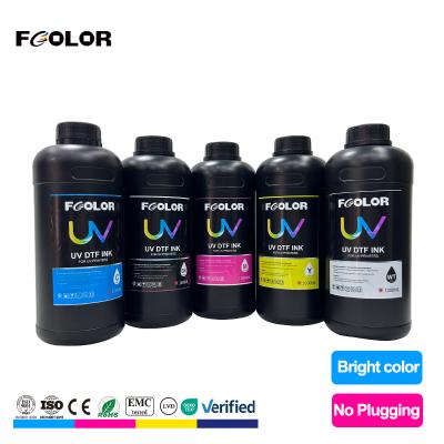 China FCOLOR UV DTF Printer Ink 1000ml Hard Soft AB Film LED UV Ink for Epson I3200 XP600 I1600 TX800 L805 1390 DX4 DX5 DX7 DX10 for sale