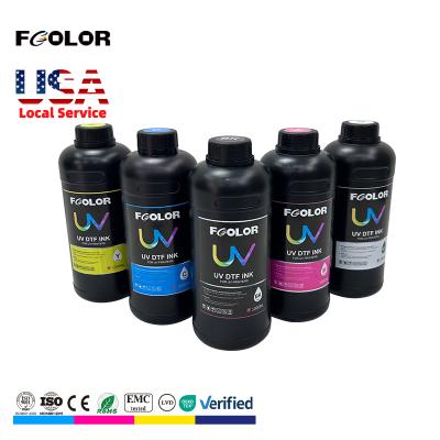 China FCOLOR Factory Price UV DTF Ink High Quality 1000ML Bottle UV DTF Film Directly Printing Ink for Mutoh Dx5 for sale