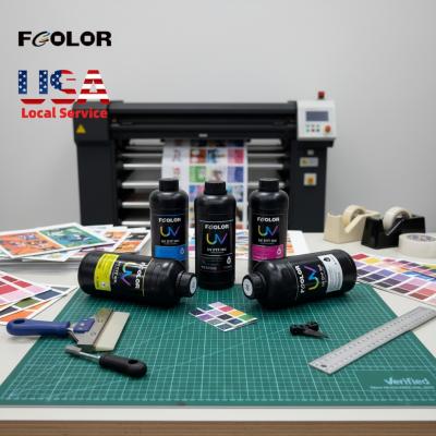 China FCOLOR 1000ML UV DTF Printing Inks UV Transfer Stickers Tinta for AB Film Crystal Labeling Program Without Need Heat Pressure for sale