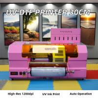 China Double Sided Color UV DTF Printer 30CM Uv Roll To Roll Desktop Printer For Gift Box for sale
