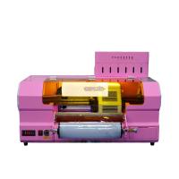 China Hot Sale A3 UV DTF Printer with DX7 Printhead  Pink Color, Dual Side Sticker Printing, Easy to Operate for sale