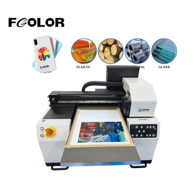 China FCOLOR Automatic A3 UV Flatbed Printer With 2 XP600 Print Heads For Multi Material for sale