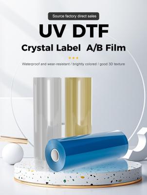 China USA FREE SHIP UV AB Film Transfer UV Dtf Film 30cm Custom Cup Glossy Phone Case Label Sticker Uv DTF Transfer Printing Film for sale
