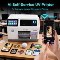 China FCOLOR AI Smart A5 XP600 UV Inkjet Flatbed Printer Mobile App Controlled for Small Id Card Phone Covers Badge Bottle UV Printer for sale