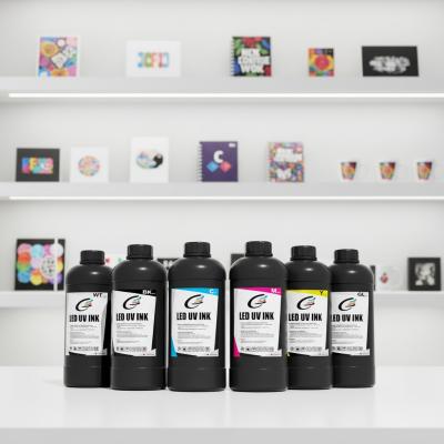 China Strong Adhesion Hard Material UV Led Curable Ink for Metal Glass Wood Rigid Printing for sale