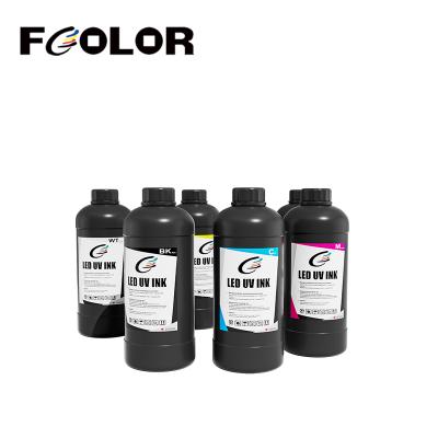 China FCOLOR Printing on Metal Plastic Glass Led UV Ink for Epson DX7 DX5 Printer Head for sale