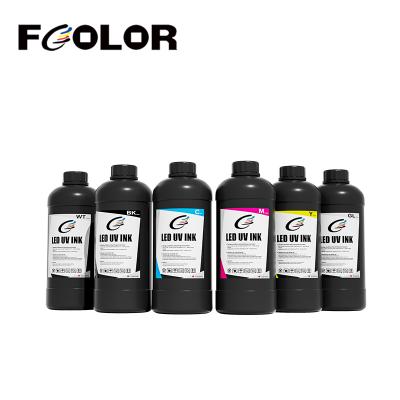 China Custom 1000ml Gold UV LED Ink for Epson DX5 DX7 XP600 TX800 L1440 Inkjet Printer for sale