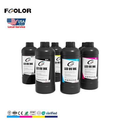 China FCOLOR Price Tinta UV Led Ink for Epson Printer 1390 1400 L800 R290 R330 R1800 R2000 R2200 R1900 R2400 4880 Flatbed Printer for sale