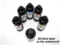 China Relief 3D Thick Label UV Ink for I3200/DX7/i1600 Printers Wash-Resistant Anti-Deformation for Sportswear Badges for sale