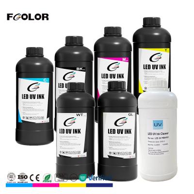 China FCOLOR 1000ml UV GLOSS Hard UV Ink Varnish for Epson DX5 DX7 XP600 TX800 UV Print for sale