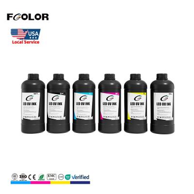 China Fcolor Good Price High Quality UV Ink for Epson I3200 I1600 Dx5 Dx7 Xp600 L800 Tx800 Printer Head Flexible and Rigid Uv Ink for sale