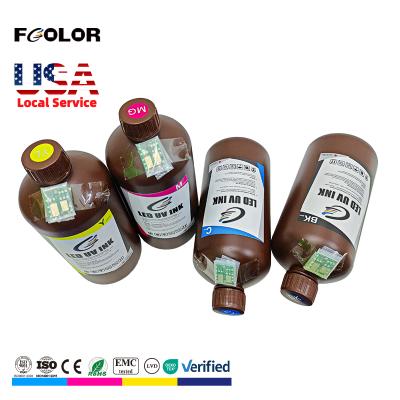 China FCOLOR Invisible LED UV Ink Price for Epson DX5 DX7 R330 XP600 TX800 Printhead UV Ink for sale