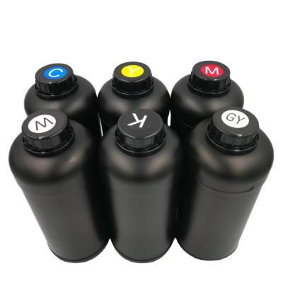China High Adhesion Hard UV Ink for Ricoh G5 G6 LED UV Printer Ink for Glass Metal Acrylic Ceramic Printing Scratch Resistant 500ml for sale