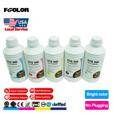 China FCOLOR C M Y K Textile Pigment DTG Ink with Dupont White Dtg Ink for Epson 5113 4720 for sale