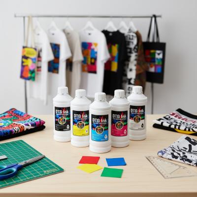 China 1000ml Direct To Garment Ink DTG Printer Ink 5 Colors for Epson L1800 F2000 F2100 Printer for sale