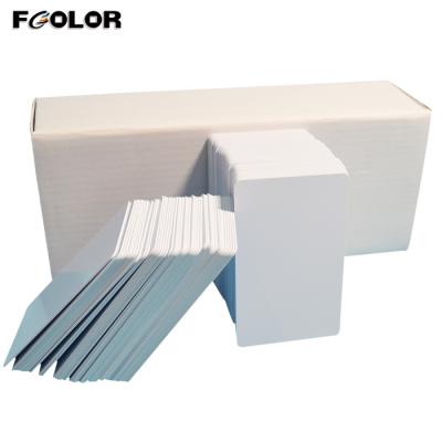 China FCOLOR Double Side PVC Blank White Plastic Cards Printable for Inkjet Printing for sale