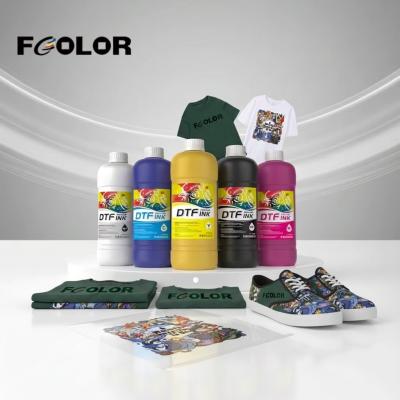 China Fcolor CMYK White DTF Ink 1000ml DTF Printer Ink T-shirt Textile Printing Heat Transfer Pigment Ink for sale