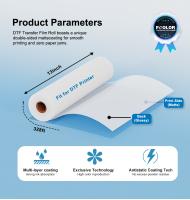 China Cold Hot Peel Heat Transfer Dtf Printing Film 60cm 30cm 33 cm A3 Pet Roll for T Shirt Printer for sale