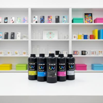 China FCOLOR 1000ml Hard Soft UV Ink For Epson 1390 Xp600 I3200 Tx800 L1800 Uv Printer for sale