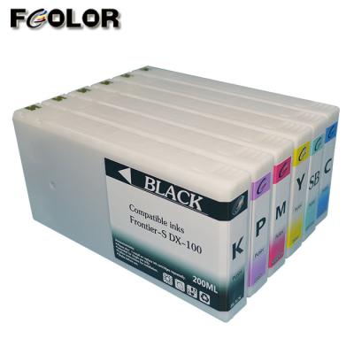 China Premium 200ml CMYK Sky Blue Pink Compatible Fuji DX100 Ink Cartridge for Fujifilm Frontier-S DX100 Printer for sale