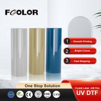China FCOLOR Universal UV DTF Crystal Film Cold Peel UV Printing Sticker Film for Hard Soft Surfaces for sale