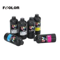 China FCOLOR 1000ML Xp600 I3200 I1600 UV Ink 3D Embroidery Imitation AB Transfer Film UV DTF Ink for Textile T Shirt Inkjet Printer for sale