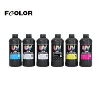 China FCOLOR 1000ML Xp600 I3200 I1600 UV Ink 3D Embroidery Imitation AB Transfer Film UV DTF Ink for Textile T Shirt Inkjet Printer for sale